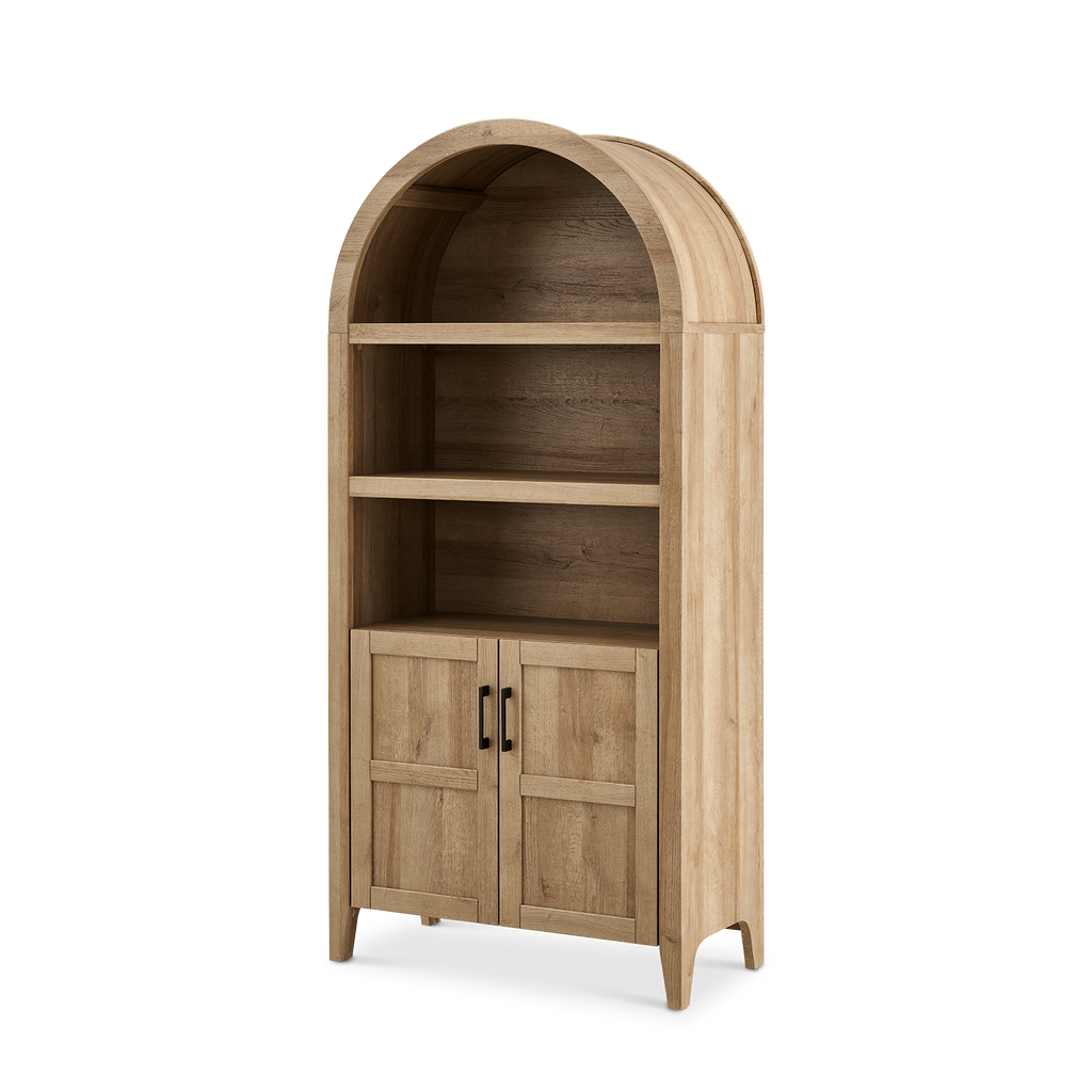 Lauren Arched 77.4" Tall Cabinet, Light Oak – Mopio