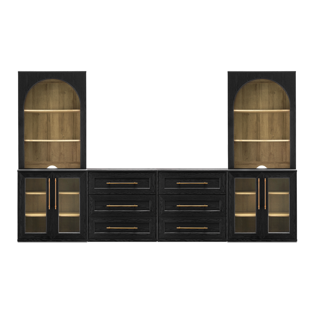 Blake 4 Piece Entertainment Center with Storage, Dresser TV Stand with ...